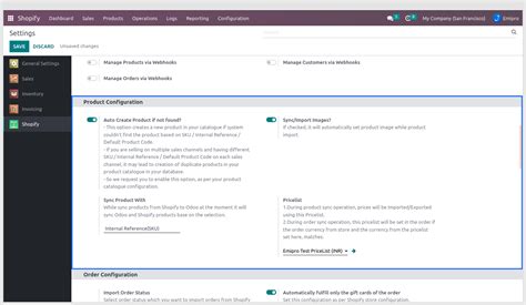 Product Configuration Shopify Odoo Connector By Emipro