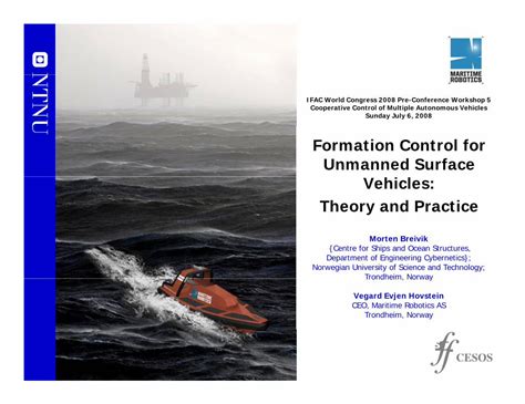 Pdf Formation Control For Unmanned Surface Vehicles Usersisristutlpt~pedro