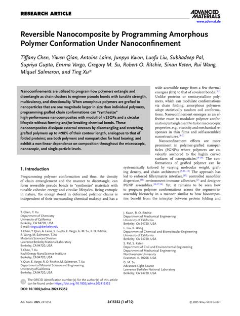 Reversible Nanocomposite By Programming Amorphous Polymer Conformation Under Nanoconfinement