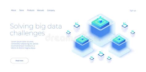 Big Data Technology In Isometric Vector Illustration Information