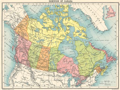 Canada 1910 Political Map Antique Home Decor Antique Vintage Prints Old Maps Quebec Ontario