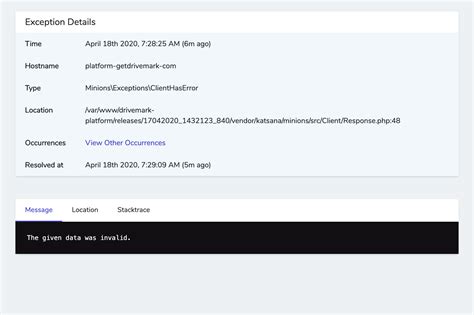 ability to review exception context data · issue 875 · laravel