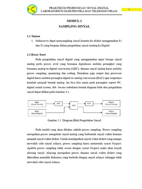 Sampling Sinyal Digital Dalam Praktikum Pdf