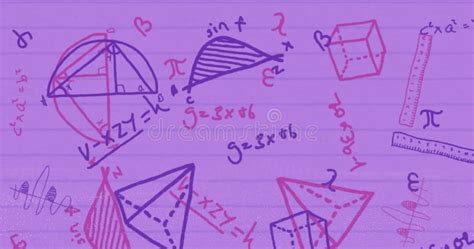 Image Of Geometry And Math Formulas On Pink Background Stock Image Of Geometry And Math Formulas On Pink Background Stock