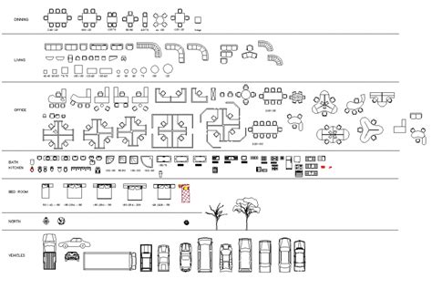 Different Furniture List Cad Blocks Elevation Layout File