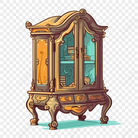 만화 스타일 골동품 캐비닛 벡터건물클립 아트무늬 Png 일러스트 무료 다운로드 Lovepik