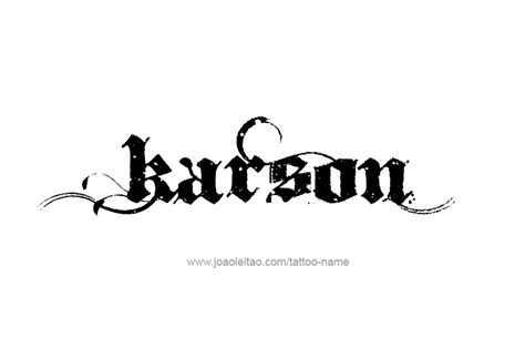 Karson Name Tattoo Designs