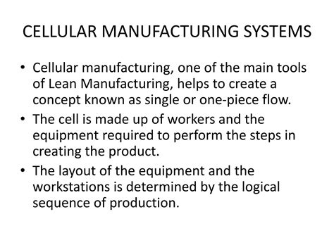 Cellular Manufacturing Systems Pptx