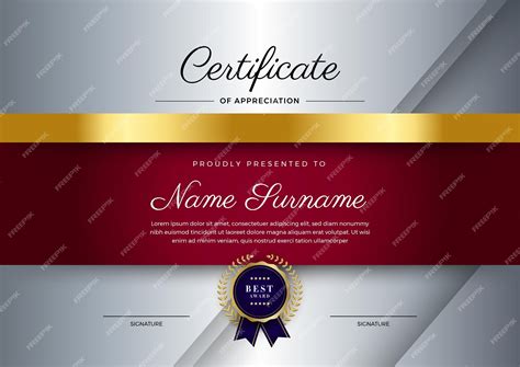 Premium Vector Modern Certificate Template With Luxury Pattern