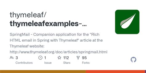 GitHub Thymeleaf Thymeleafexamples Springmail SpringMail Companion Application For The