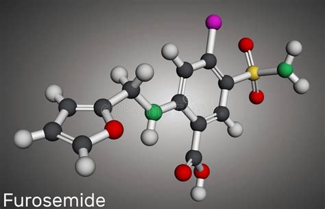 Furosemide Diuretic Drug Molecule Stock Illustrations 8 Furosemide