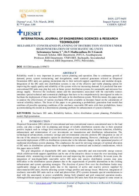 Pdf Reliability Constrained Planning Of Distribution System Under