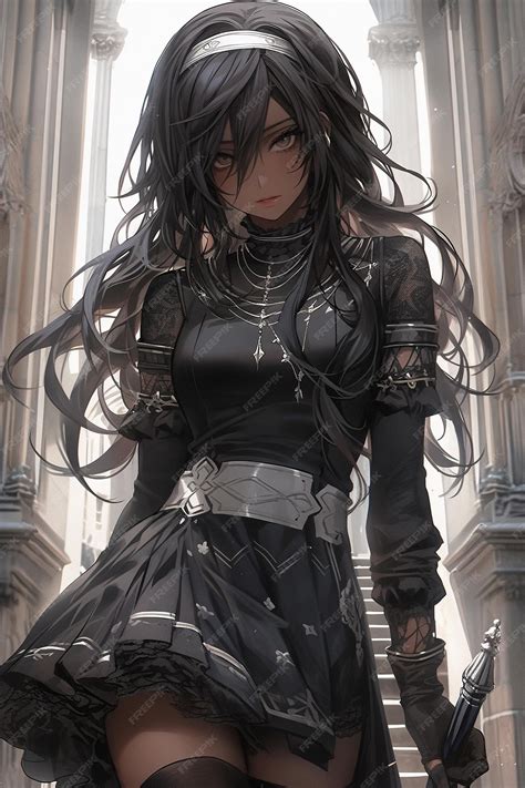 Premium Ai Image A Sexy Gothic Girl In The City Anime Style Anime