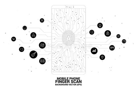Thumbprint With Circuit Board Binary Code Illustration Stock Vector Illustration Of Hacking
