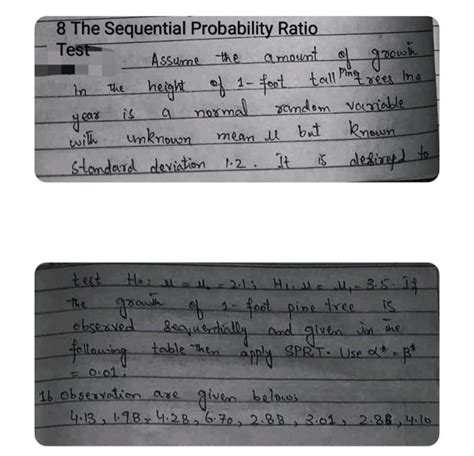 Solved Ling 8 The Sequential Probability Ratio Test Assume Chegg Com