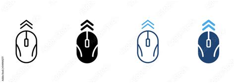 Move Computer Mouse Up Line And Silhouette Color Icon Set Mouse Pc Scroll Up Pictogram Swipe
