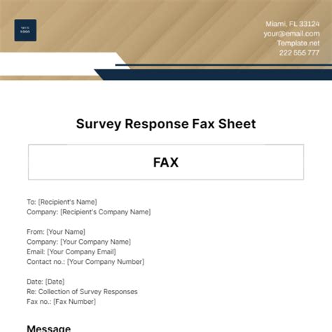 Free Survey Response Fax Sheet Template To Edit Online