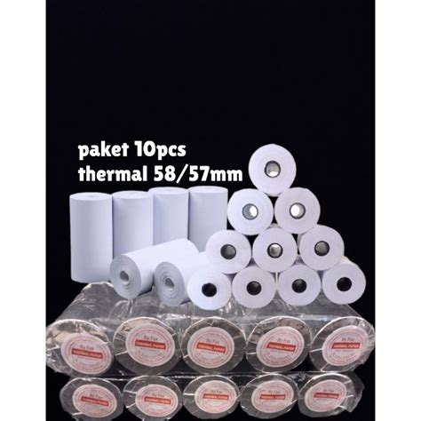 Jual 10 Roll Kertas Kasir Printer Thermal Edc 58x40mm Struk Kasir Printer 58mm Shopee Indonesia