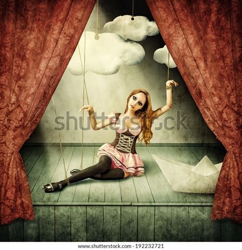 Beautiful Woman Marionette On Stage Puppet Stock Photo Edit Now 192232721