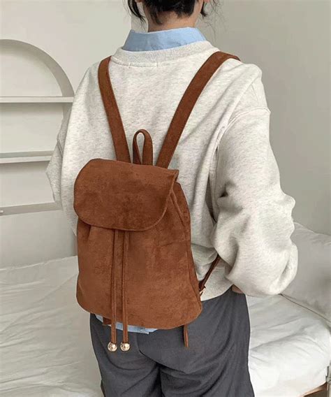 [출근룩 개강룩] 세무 데일리 미니 스웨이드 가죽 데일리 컬러 백팩 3color 에이블리