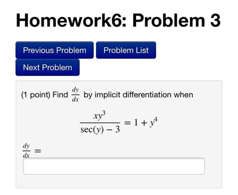 Solved Homework6 Problem 3 Previous Problem Problem List