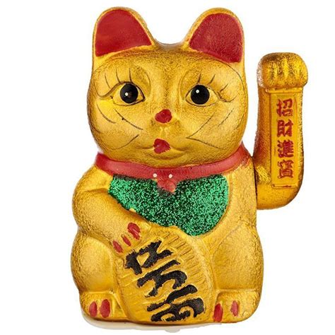 Maneki Neko Gold Lucky Waving Cat Medium The Only Way Is Melts