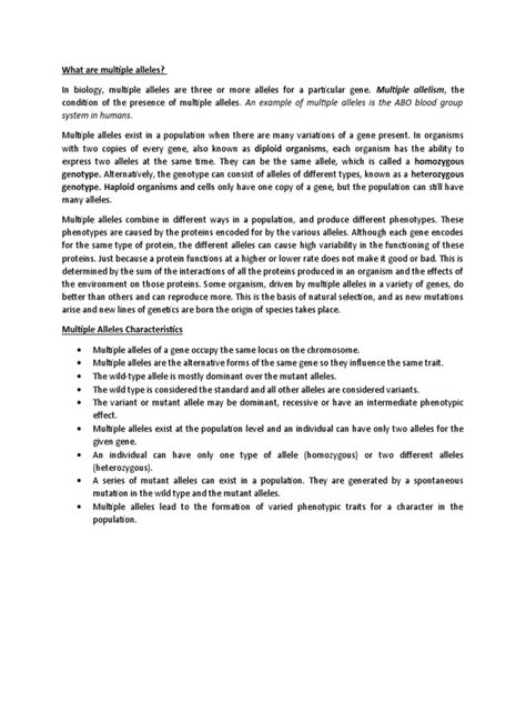 What Are Multiple Alleles Pdf Allele Zygosity