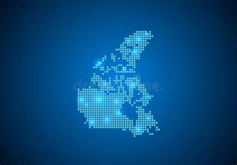 Abstract Blue Background With Map Internet Line Connected Points Map With Dot Nodes Global