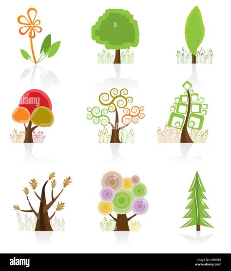 Tree Collection Icon Vector Illustration Stock Vector Image Art Alamy