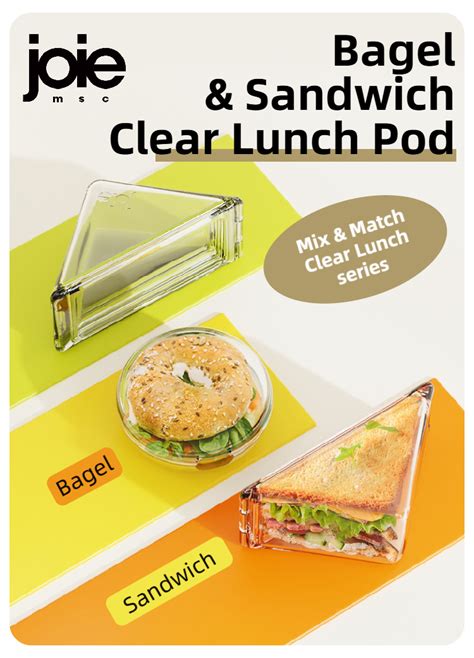 Joie Sandwich Triangle Lunch Box Portable Sandwich Bento Box With Lid