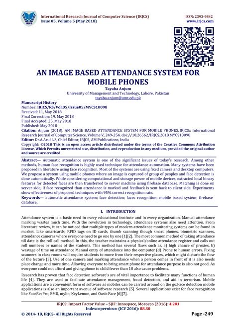 AN IMAGE BASED ATTENDANCE SYSTEM FOR MOBILE PHONES PDF