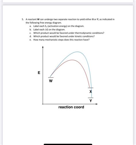 solved 5 a reactant w can undergo two separate reaction to