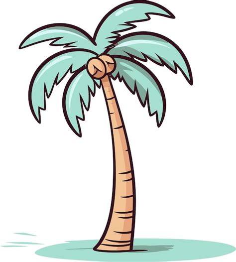 Premium Vector A Cartoon Drawing Of A Palm Tree With A Palm Tree On