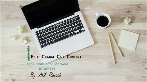 add comma after first word in each cell youtube