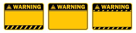 Yellow Warning Caution Sign Text Space Area Message Box Sticker Label