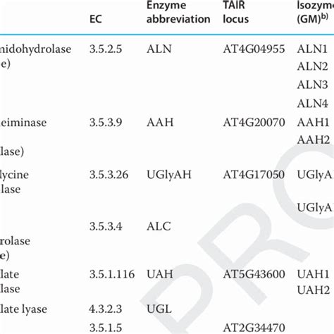 Summary Of Enzymes Involved In The Allantoate Catabolism In Plants Download Scientific Diagram
