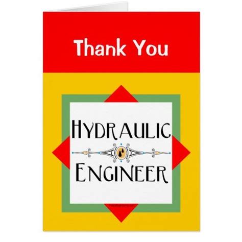 Hydraulic Engineer Block Card Thank You Card Template Cards Card