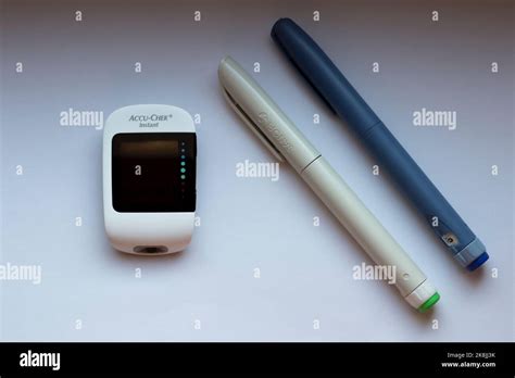 Poznan Poland 10 20 2022 Accu Chek Instant Glucose Meter With Toujeo Long Insulin And Apidra