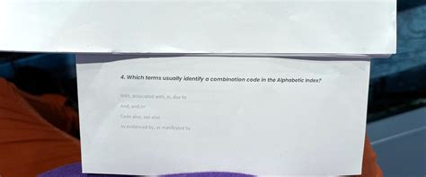 solved which terms usually identify a combination code in the
