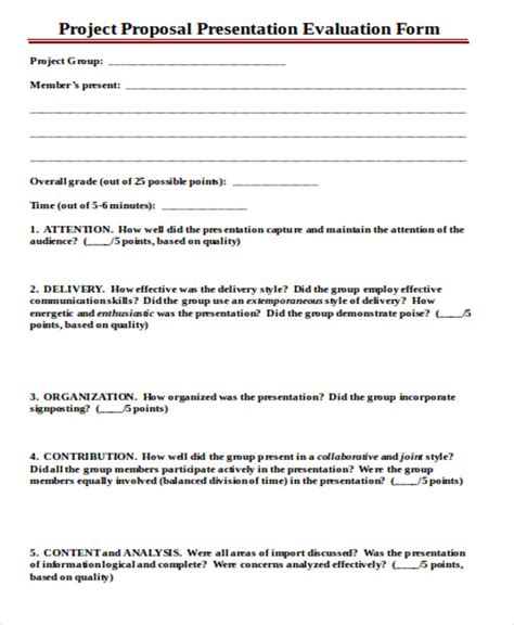 Free 9 Sample Presentation Evaluation Forms In Ms Word
