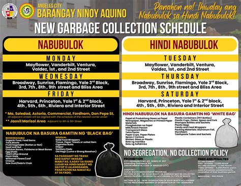 Marisol New Garbage Collection Schedule Implementation In Bna ♻️ In