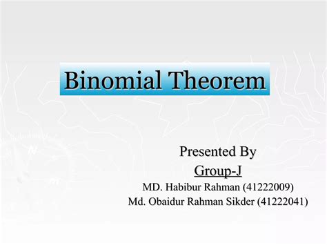 The Binomial Theorem Ppt