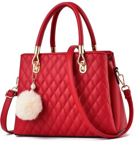 Womens Stylish And Comfortable Pu Leather Red Handbags Travel Bag Tote Bag Purses At ₹ 260