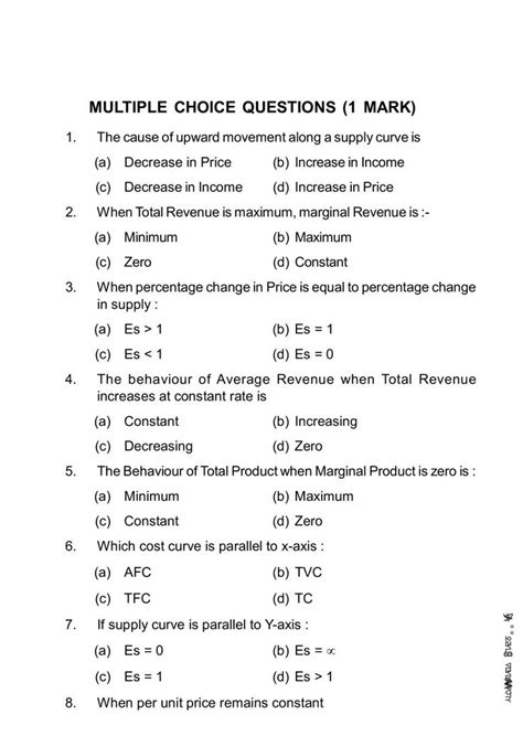 Class Economics Notes For Producer Behaviour And Supply AglaSem Babes