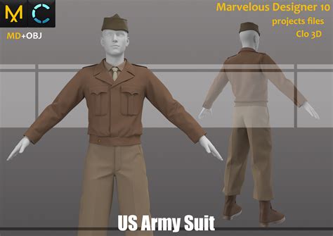 Artstation Us Army Military Uniformmarvelous Designer Clo3d Game
