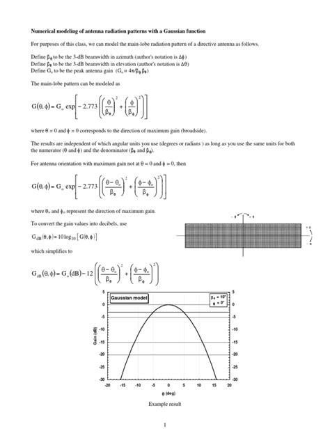 Numerical Modeling Of Antenna Radiation Patterns Pdf Decibel Electromagnetic Radiation