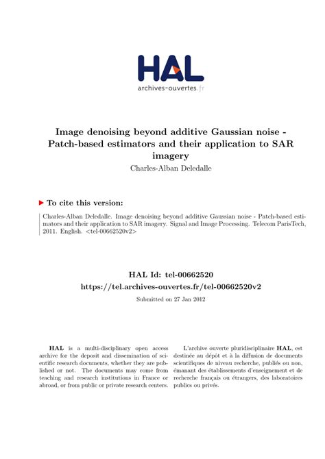 pdf image denoising beyond additive gaussian noise patch based