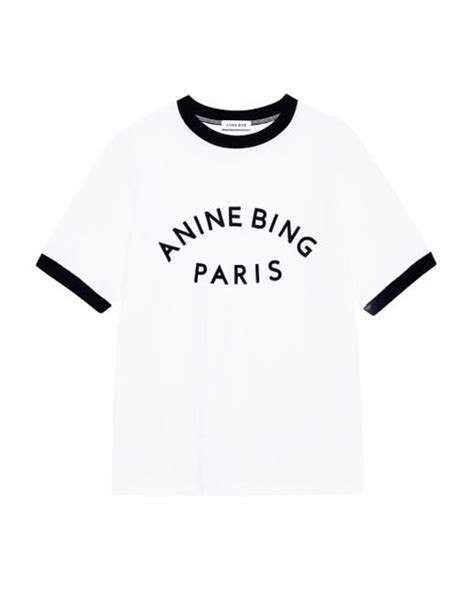 Anine Bing Jaylin Tee Paris In White Lyst Uk