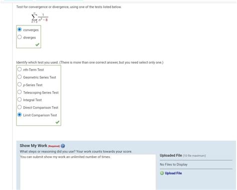 Solved Test For Convergence Or Divergence Using One Of The