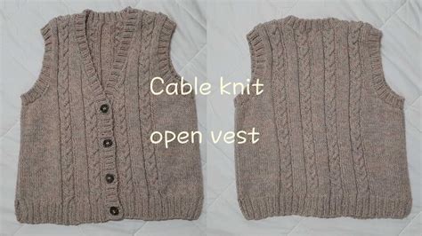 1대바늘꽈배기무늬 오픈 조끼1뒤판 뜨기 Cable Knit Open Vest1knit Back Side Of Body Youtube